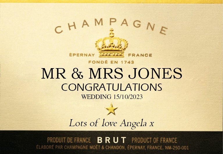 Personalised Champagne Gold Bottle Adult Label Wedding - Etsy UK