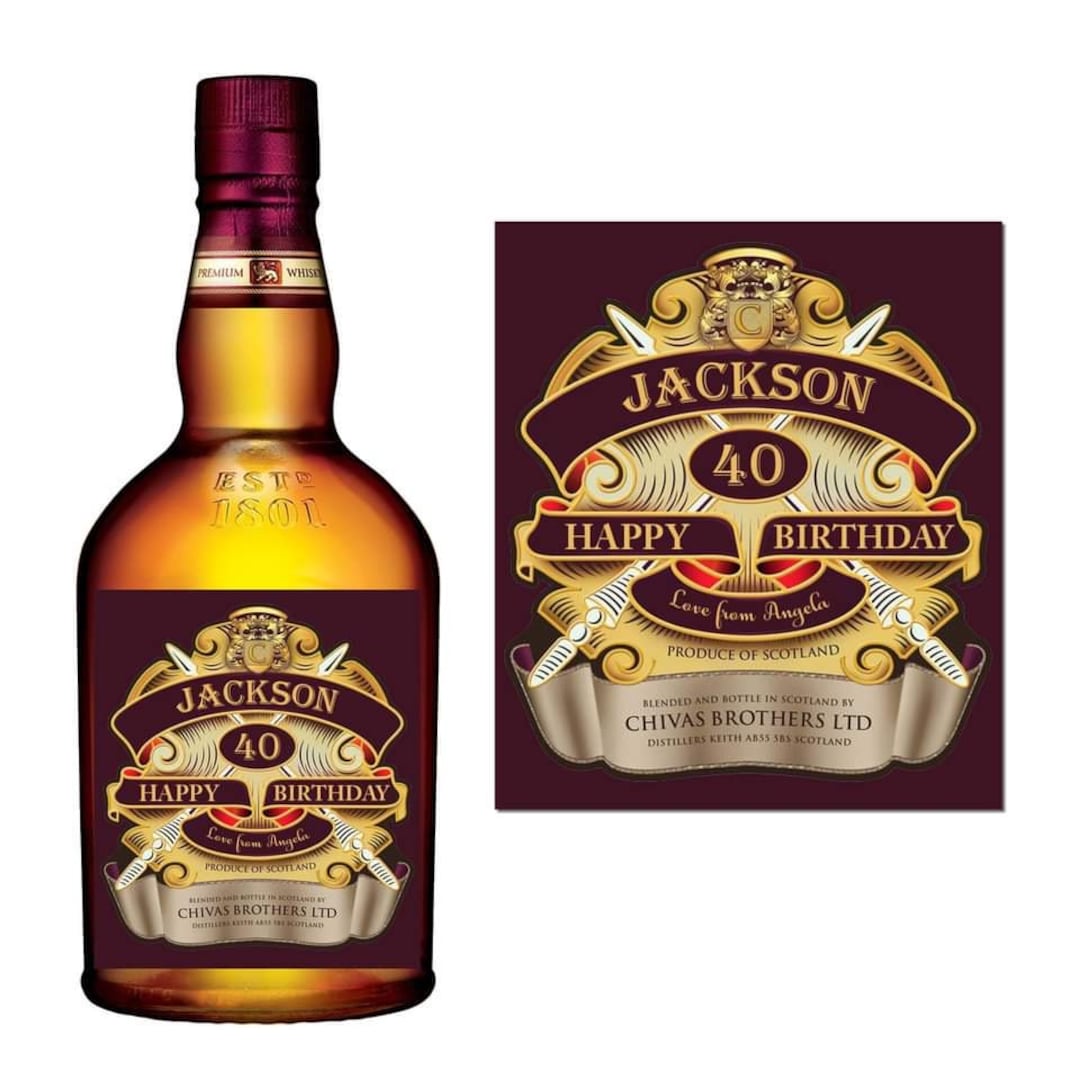 Scotch Whiskey Personalised Chivas Bottle Label - Etsy