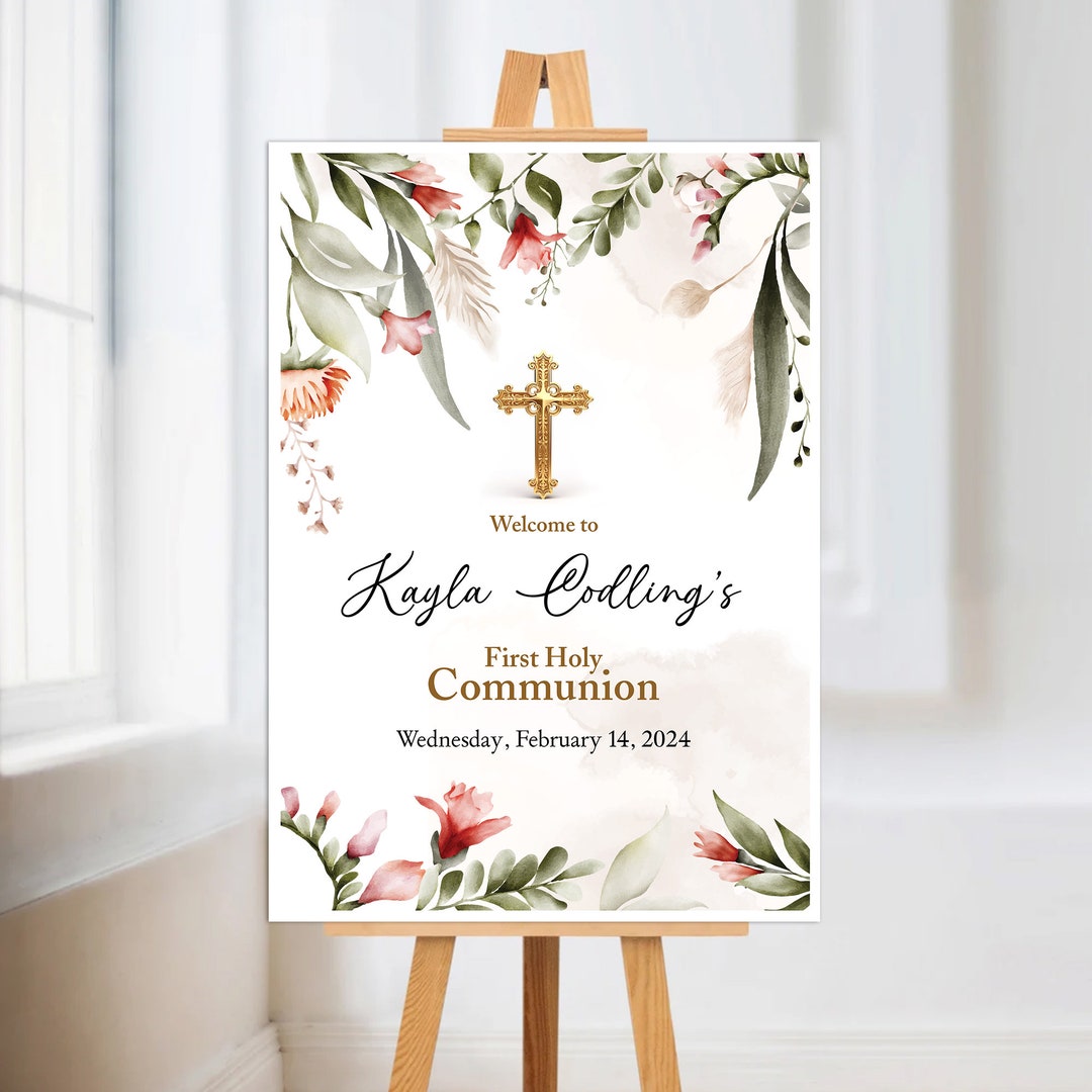Holy Communion Confirmation Welcome Sign Board A0 ,A1 ,A2, A3 or A4 ...