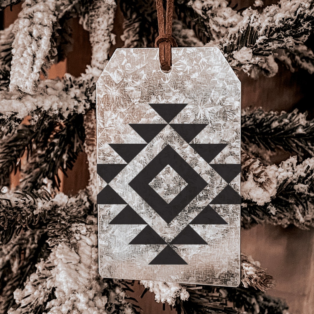 Aztec Print Ornament, Western Ornament, Tin Ornament, Western Decor ...