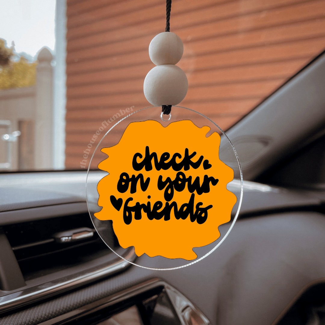 Check on Your Friends, Cute Aesthetic Car Accessory, Car Hanger, Rear ...