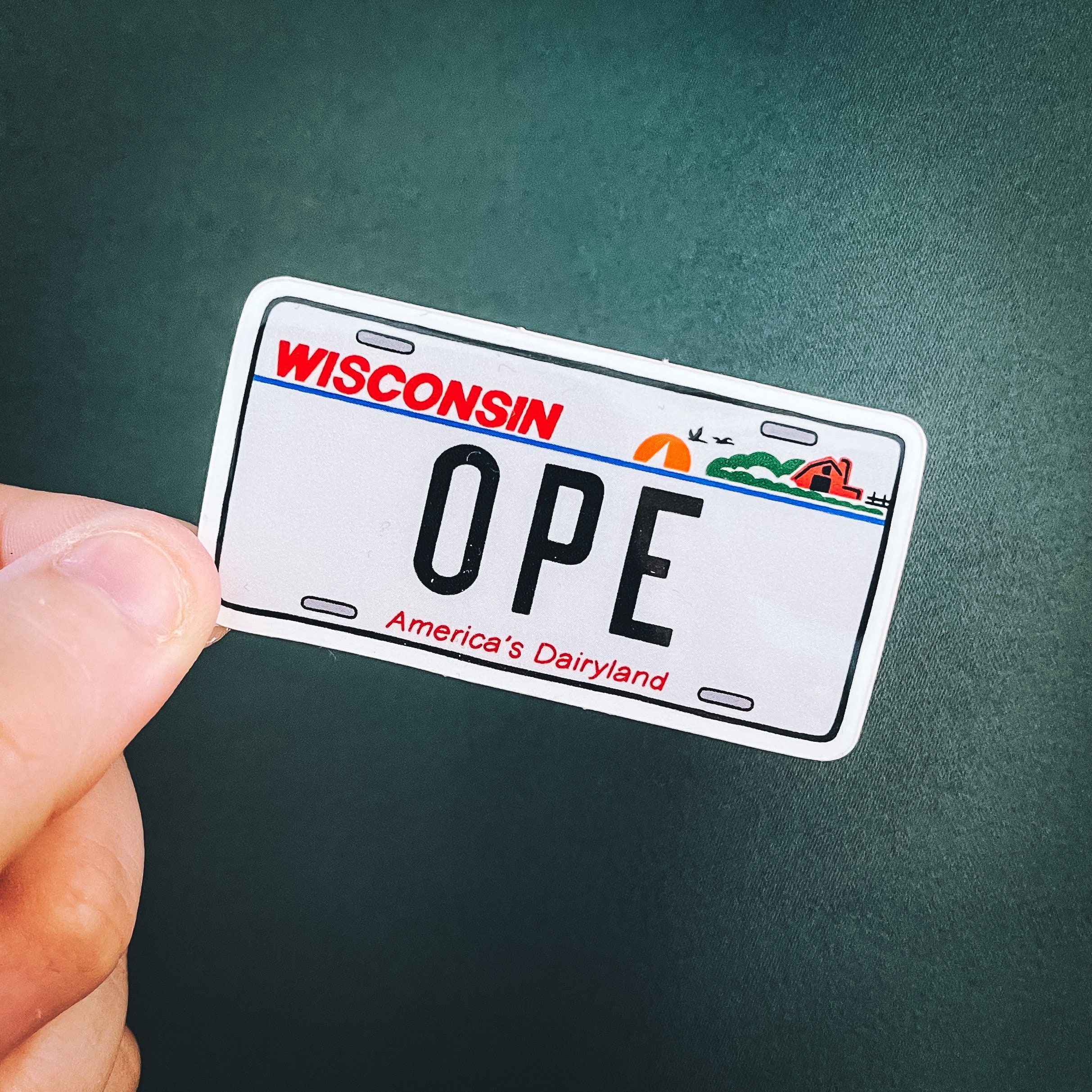 Wisconsin License Plate Sticker OPE Wisconsin Sticker - Etsy