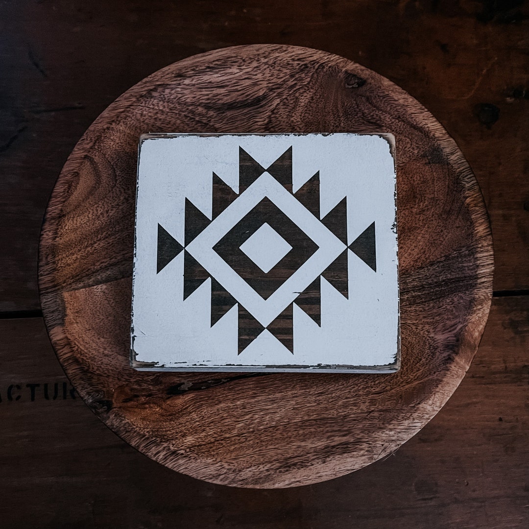 Aztec Wood Plaque, Aztec Symbol, Western Wood Sign, Boho Decor, Western ...
