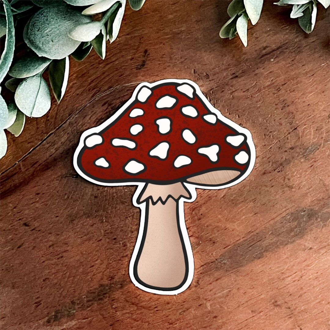 Mushroom Sticker, Cottage Core Sticker, Trippy Sticker, Mush, Laptop ...