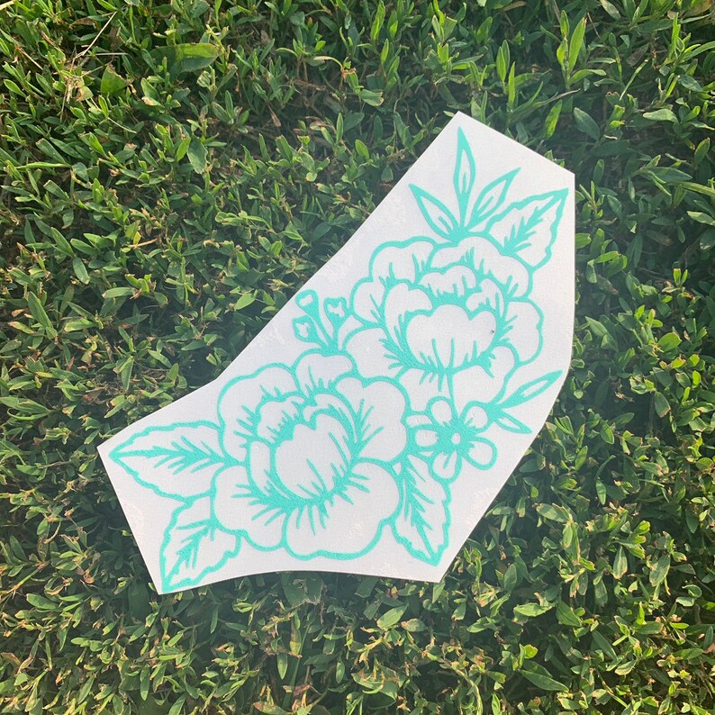 Flower Decal Floral Decal Vinyl Decal Car Decal Window | Etsy