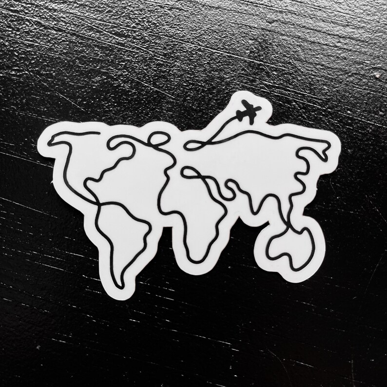 The Original Travel Sticker US Map World Map Adventure - Etsy