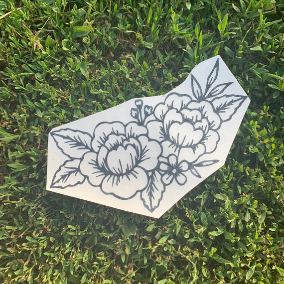 Flower Decal Floral Decal Vinyl Decal Car Decal Window | Etsy