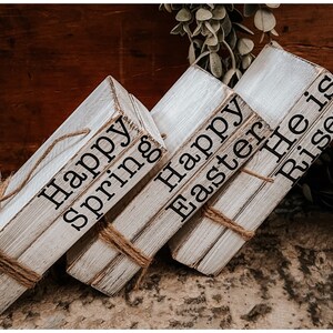 Happy Easter Book Stack Happy Easter Holiday Spring Rustic Farmhouse ...