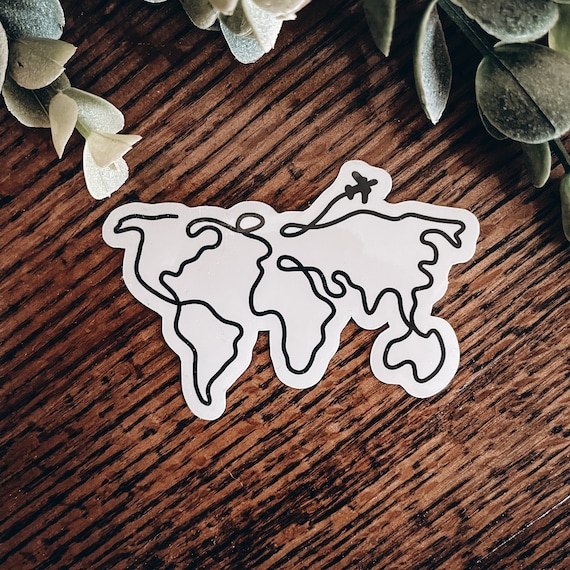 The Original Travel Sticker US Map World Map Adventure - Etsy