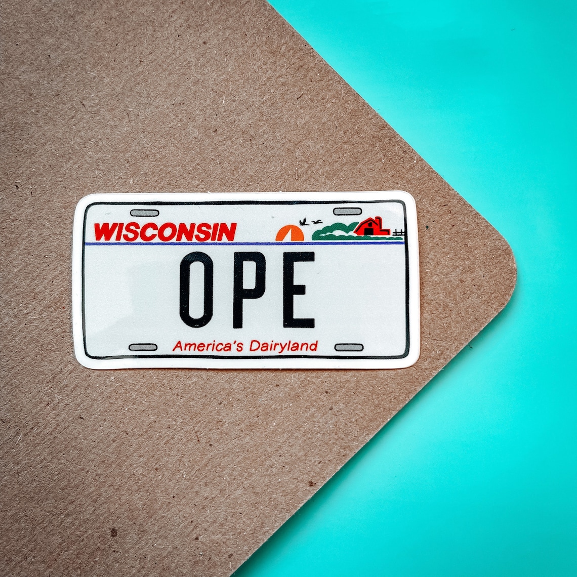 Wisconsin License Plate Sticker OPE Wisconsin Sticker - Etsy