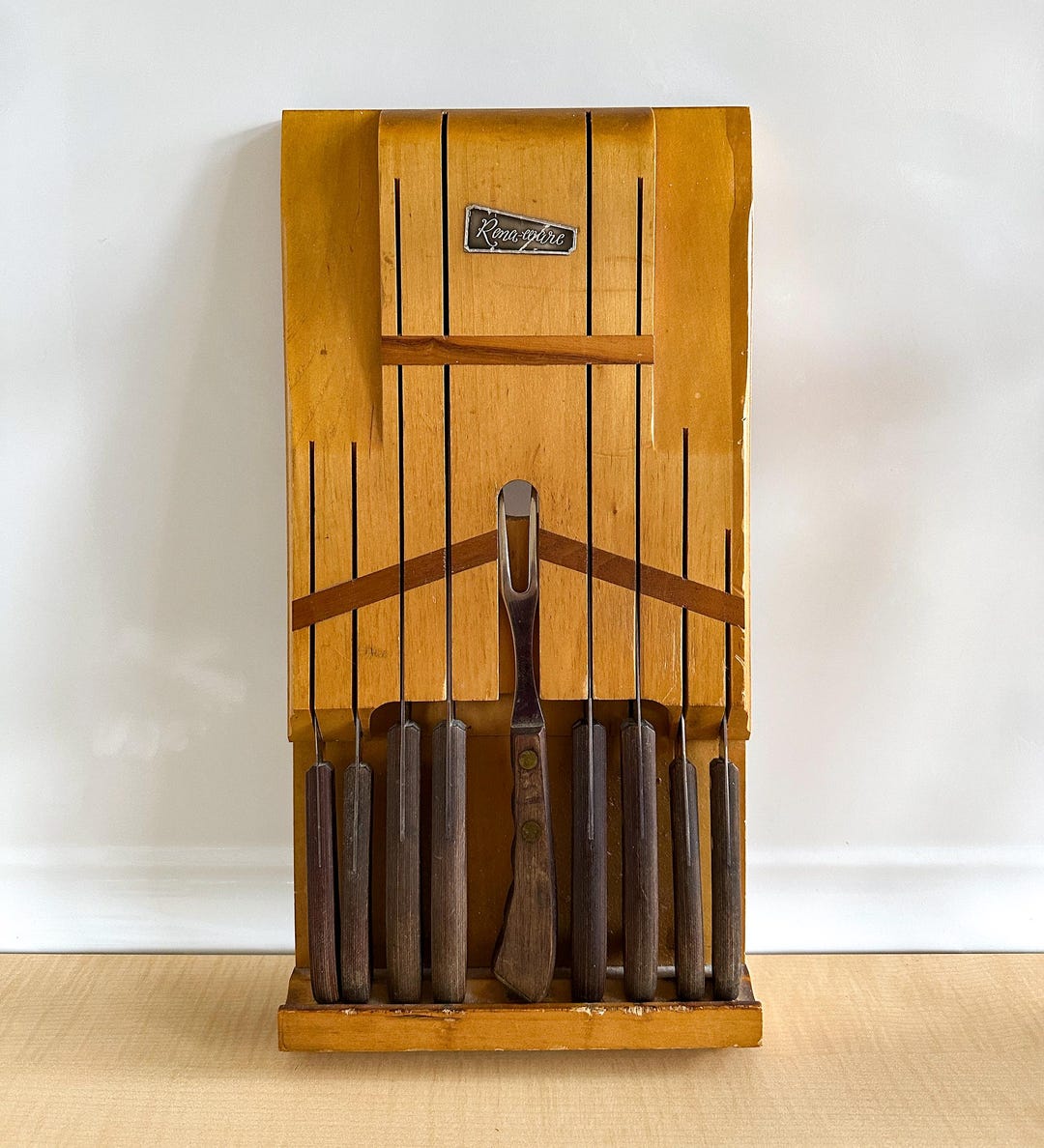 Vintage 50s Rena Ware Knife Set With Wall Mount Holder, Kitchen Knives ...