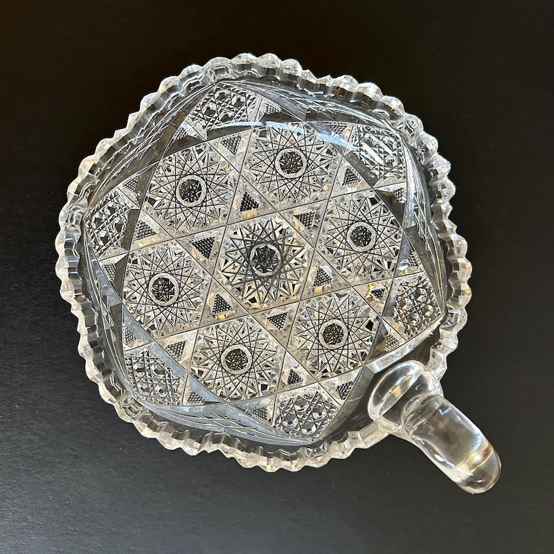 Crystal Cut Handled Bowl - Etsy
