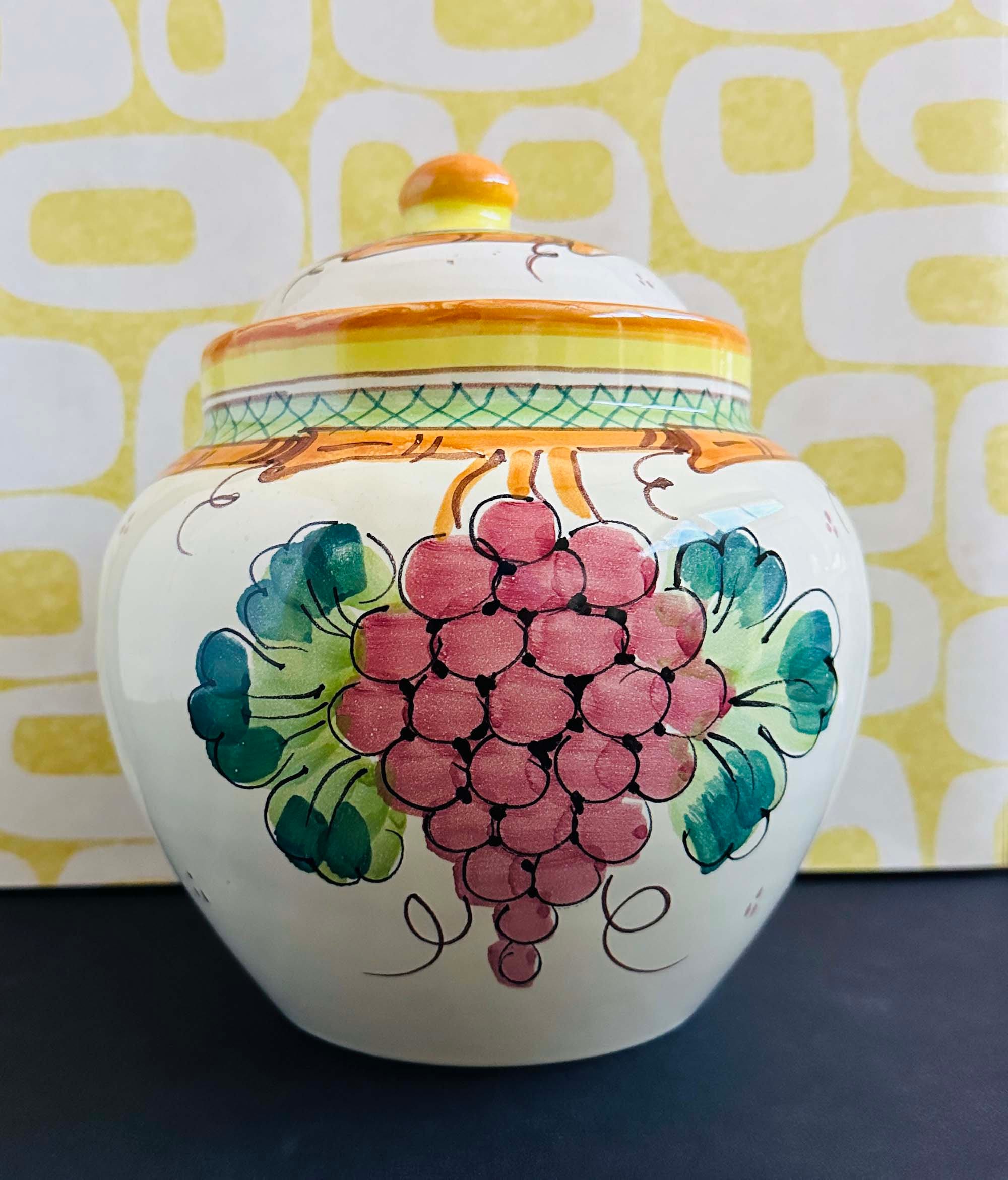 Vietri Large Ceramic Jar With Lid, Made in Italy, Cookie Biscotti ...