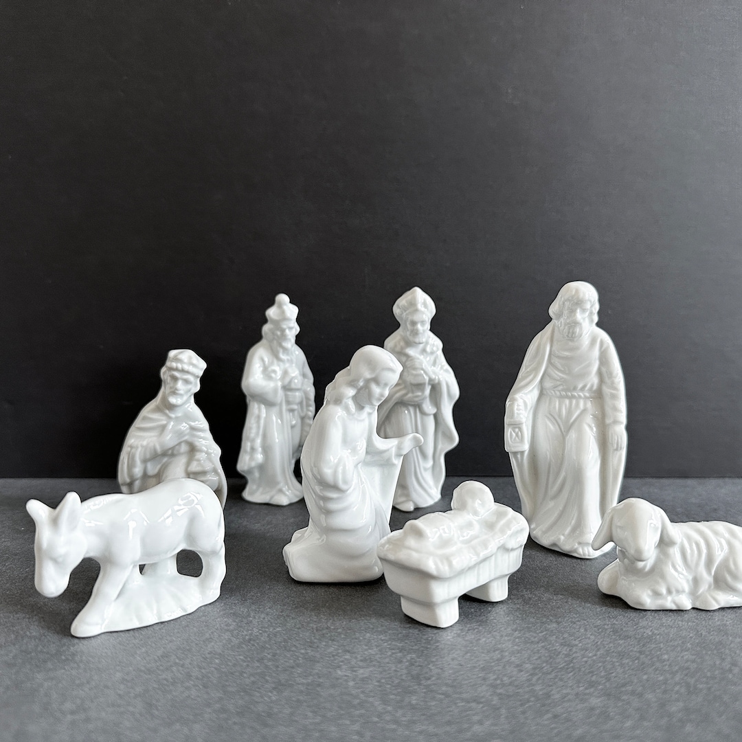 Vintage Nativity White Porcelain 8 Pieces Made in Japan - Etsy
