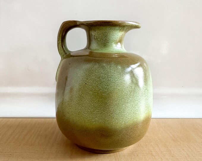 Vintage Frankoma Green and Brown Ceramic Pitcher, Earth Tones Pottery ...