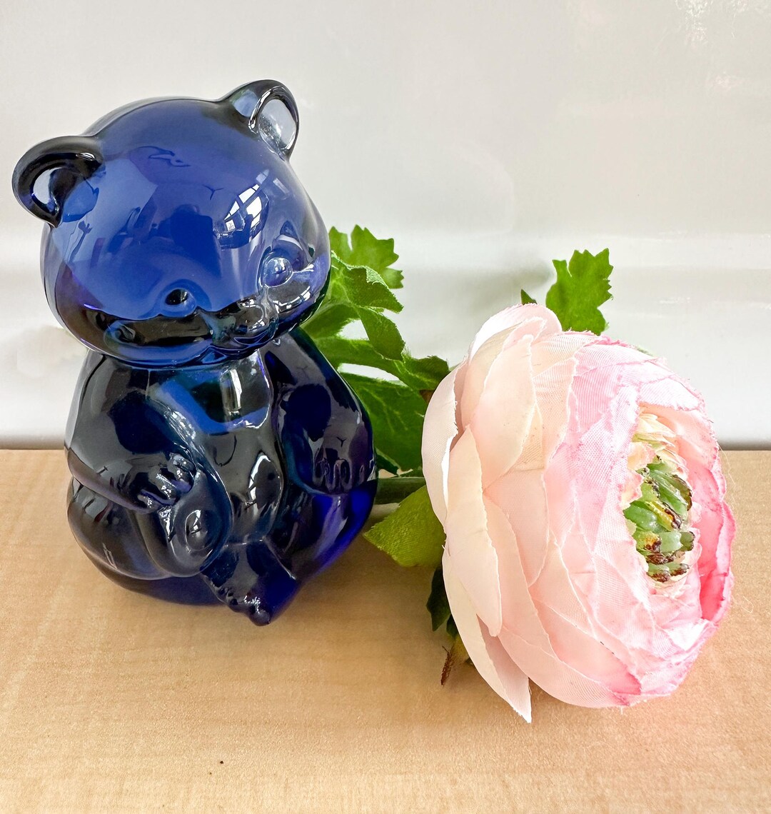 Vintage Cobalt Blue Fenton Bear, Teddy Bear Figurine - Etsy