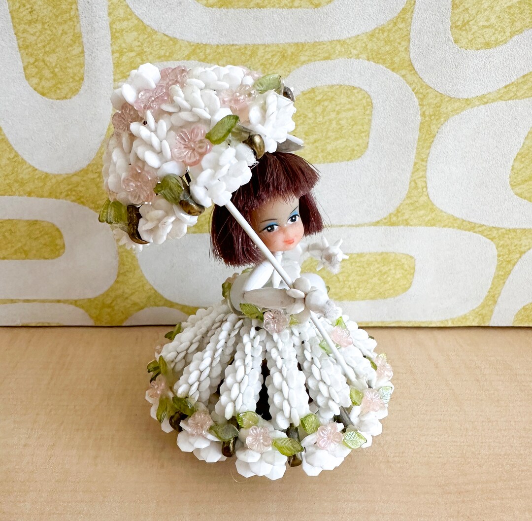 Vintage Rotating Safety Pin Doll With Umbrella, Music Box - Etsy