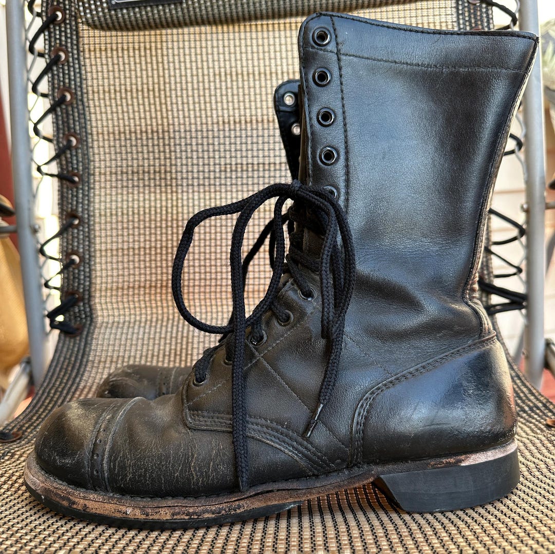 Vintage Corcoran Army Boots, Combat Jump Boots Leather Cap Toe - Etsy