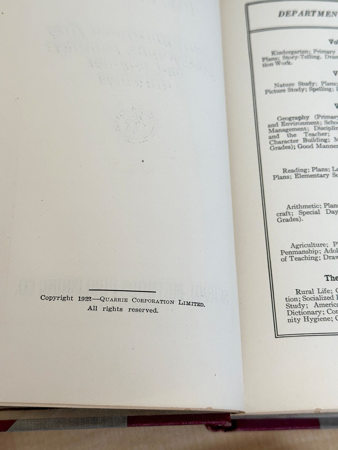 Antique Books Published in 1922, Public School Methods Volume 5, 6 and ...