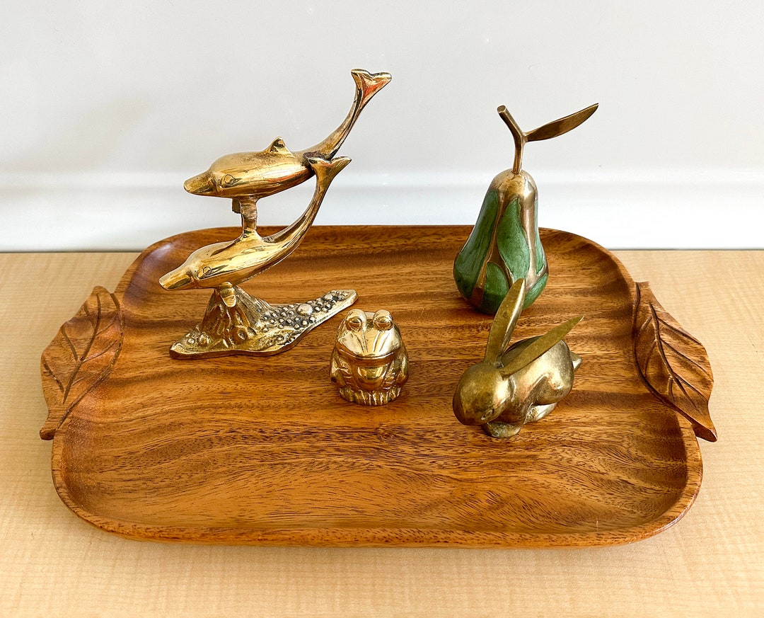 Vintage Brass Animal Lot, Frog, Dolphin, Pear, Rabbit Figurines - Etsy