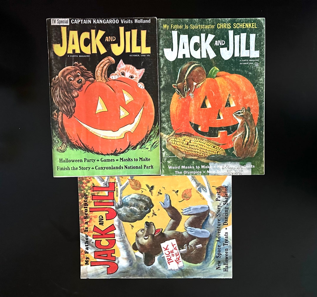 Jack and Jill Vintage Halloween Magazines for Children, Clayton Bailey ...