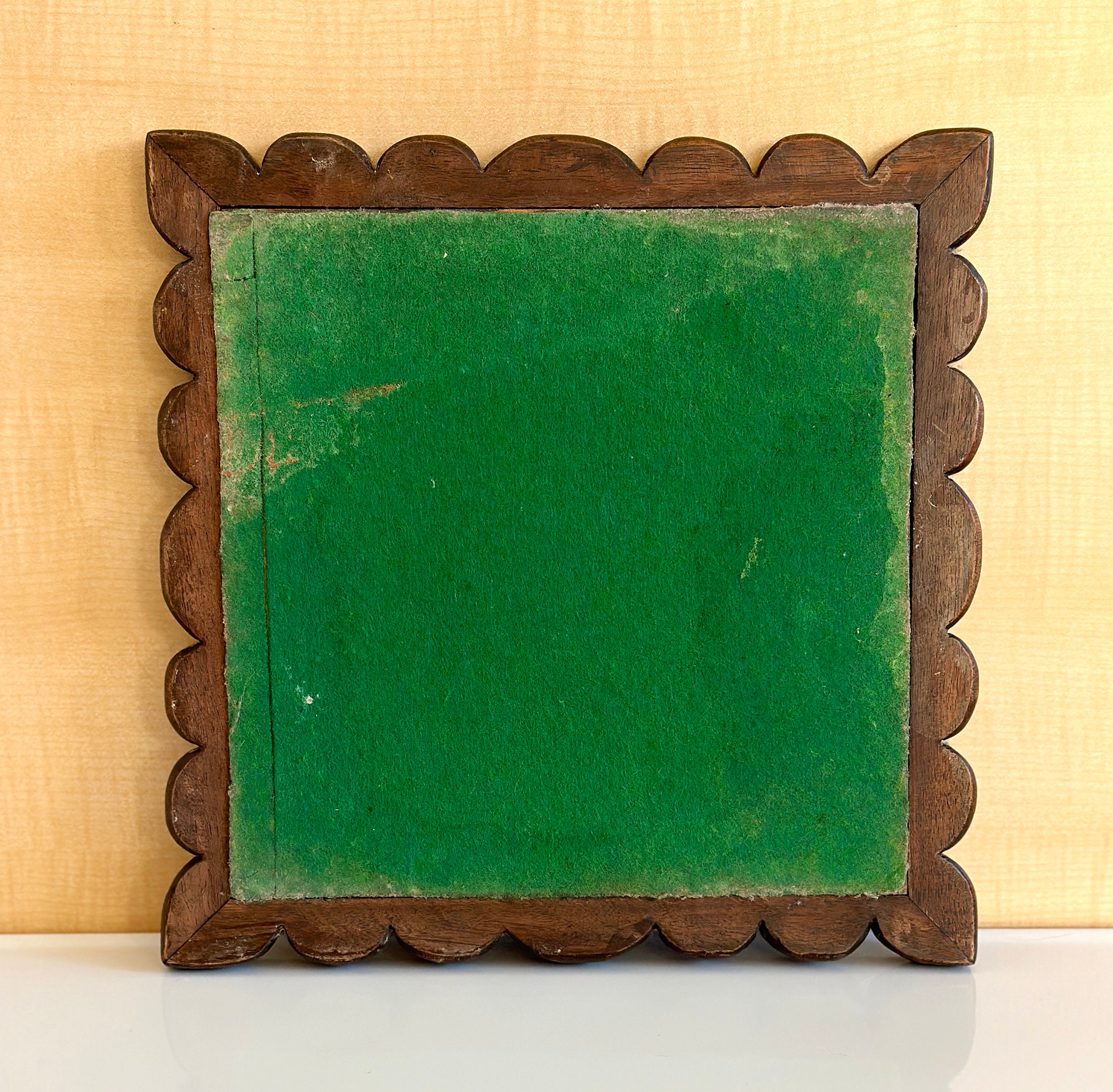 Vintage Mexican Ceramic Tiles Framed With Wood Trivet 11 X 11 Etsy
