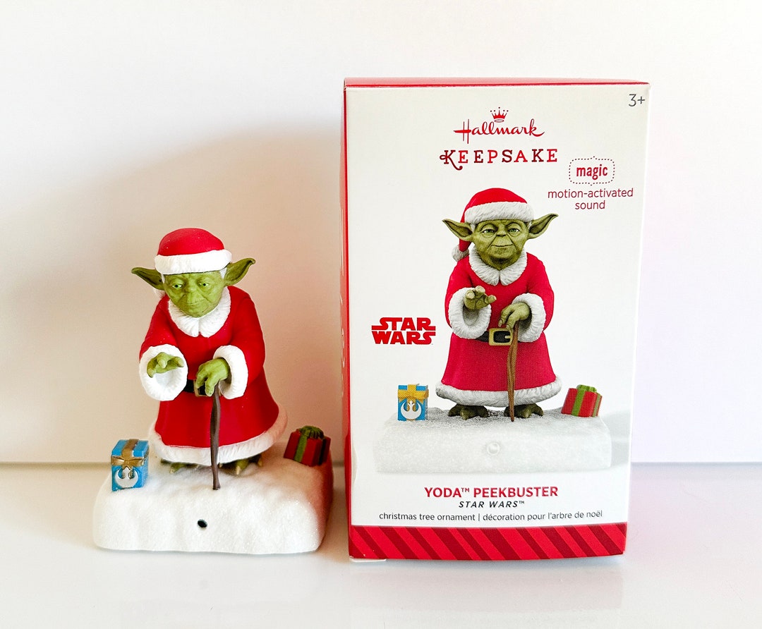 TALKING Yoda Peekbuster Hallmark Keepsake Ornament Star Wars Magic ...