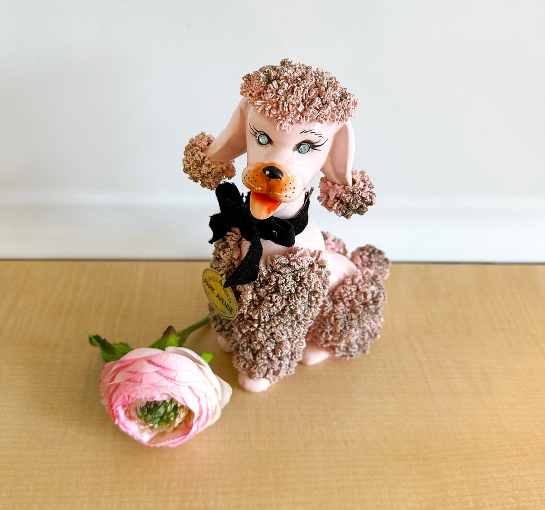 Large Vintage MCM Pink Poodle Figurine From Park Avenue With Original ...