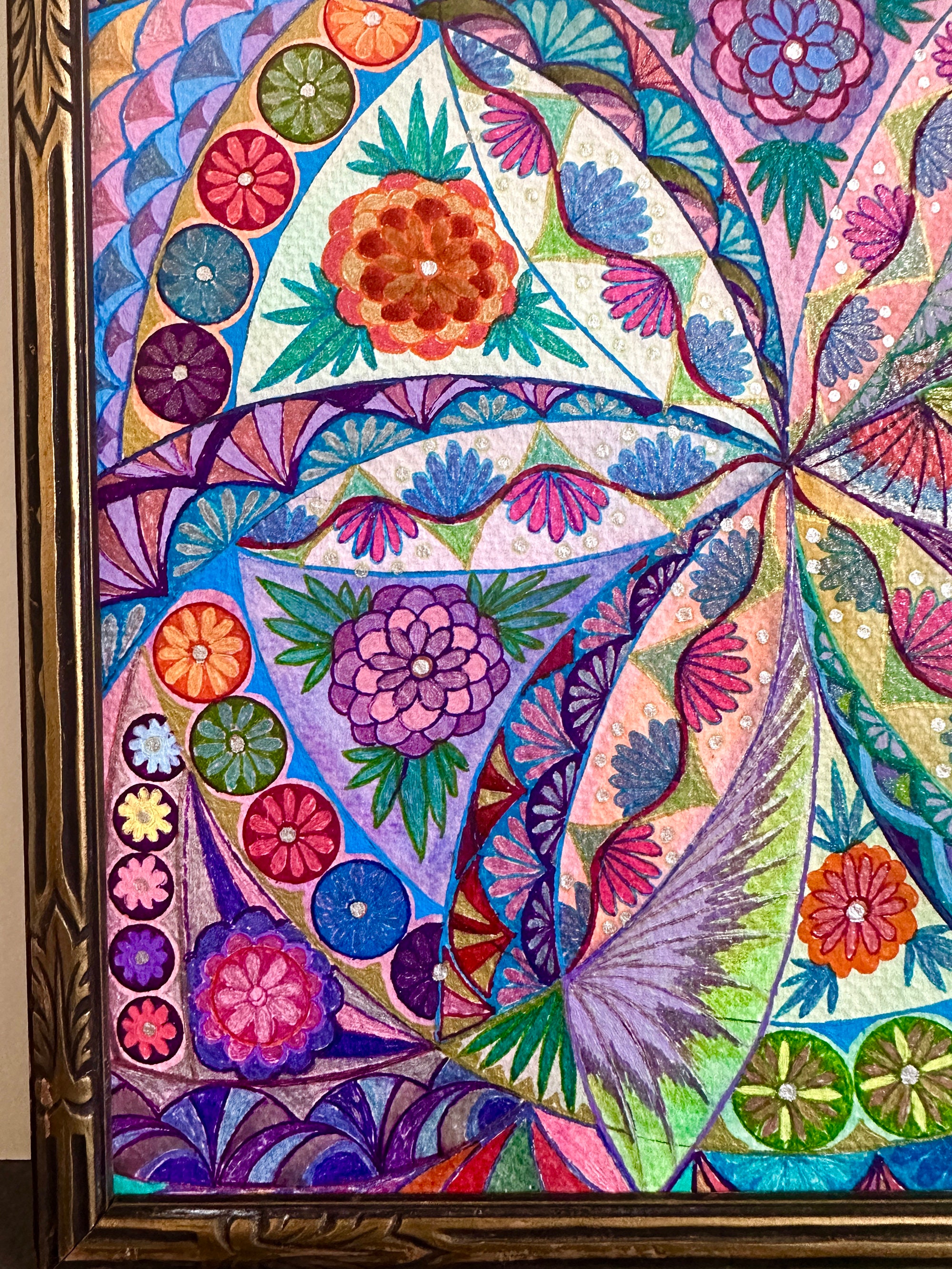 Original Geometric Drawing, Abstract Style Art, Gel Pen Drawing ...