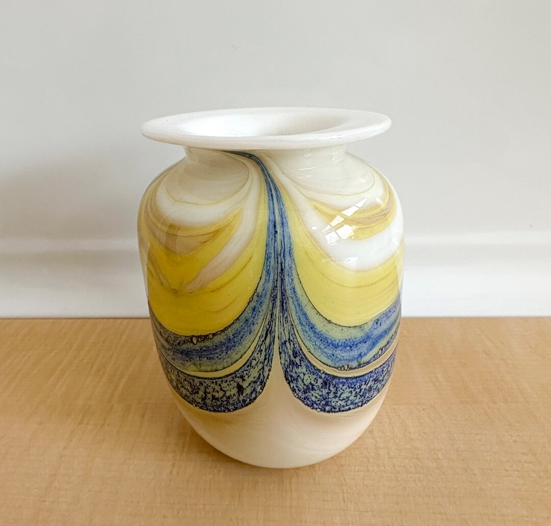 Vintage Signed Art Glass Vase Hand Blown by Charles Lutner - Etsy