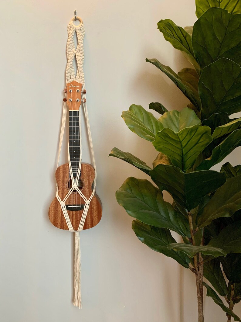 Macrame Ukulele Hanger / Boho Decor / Bohemian / Wall Hanging | Etsy
