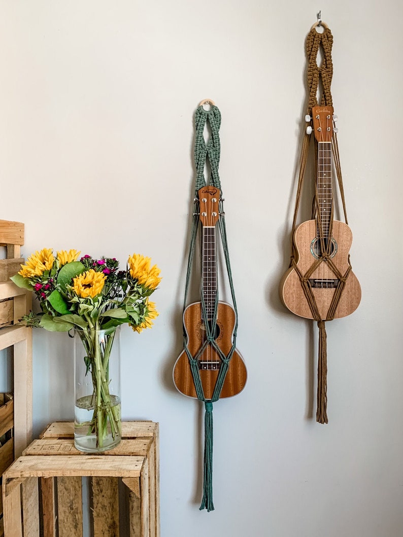 Macrame Ukulele Hanger / Boho Decor / Bohemian / Wall Hanging | Etsy