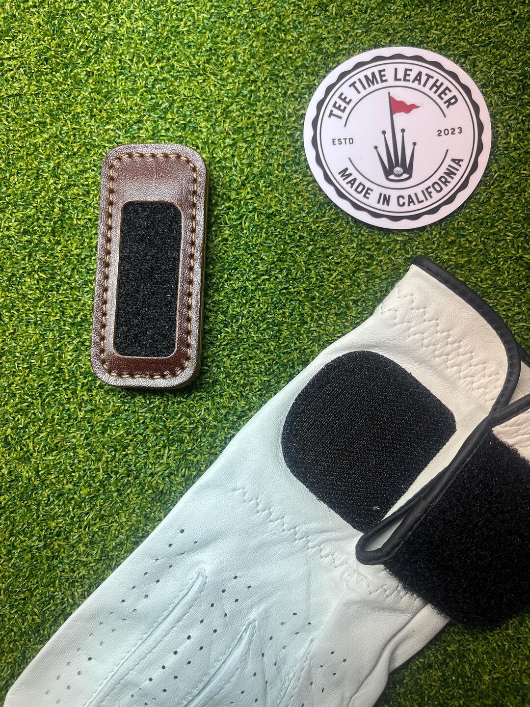 Clip on Leather Golf Glove Holder. Velcro to Secure Glove. Handmade in ...