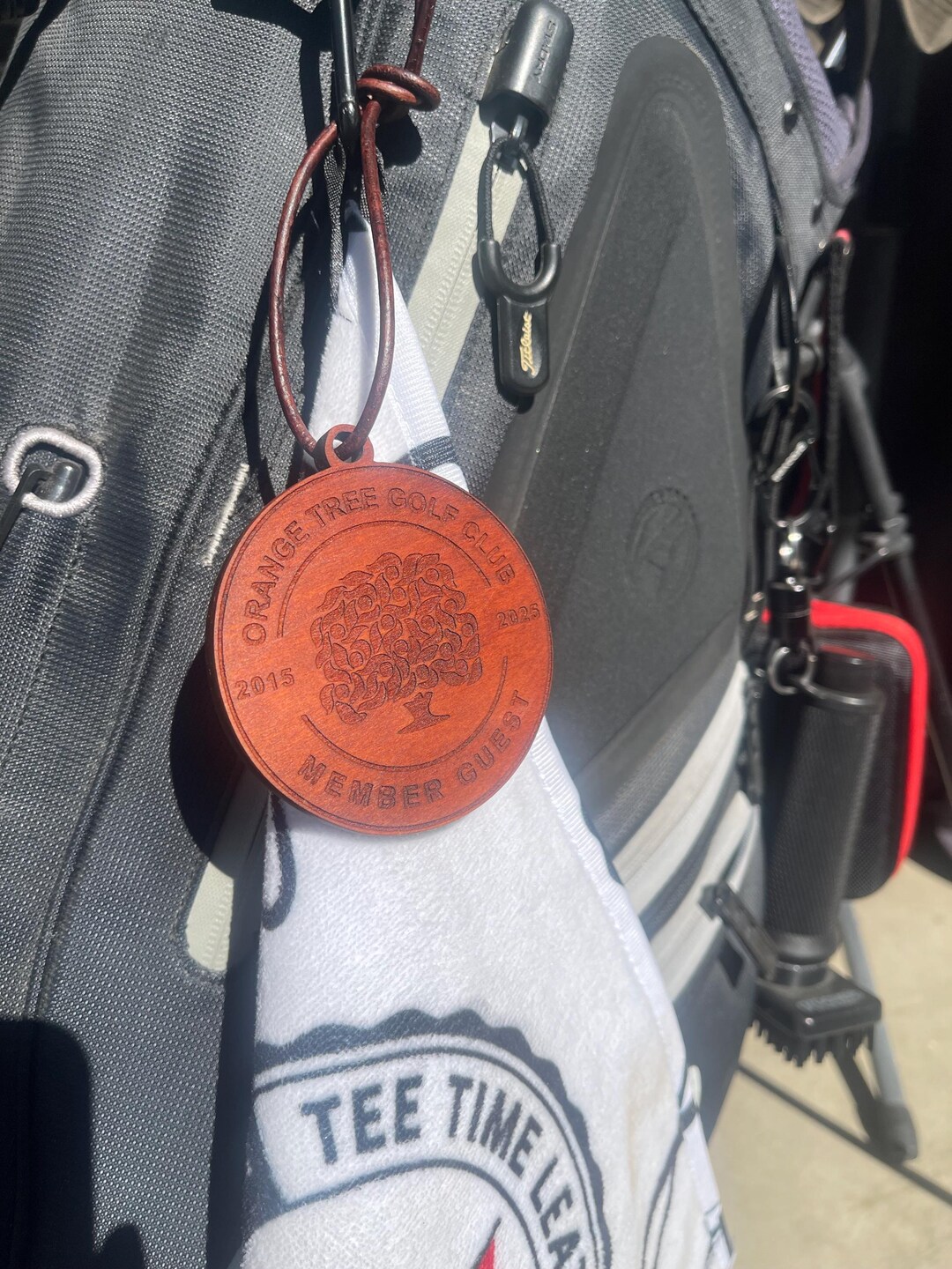 Custom Wood Golf Bag Tag. Personalized Cherry Wood Luggage Tag ...