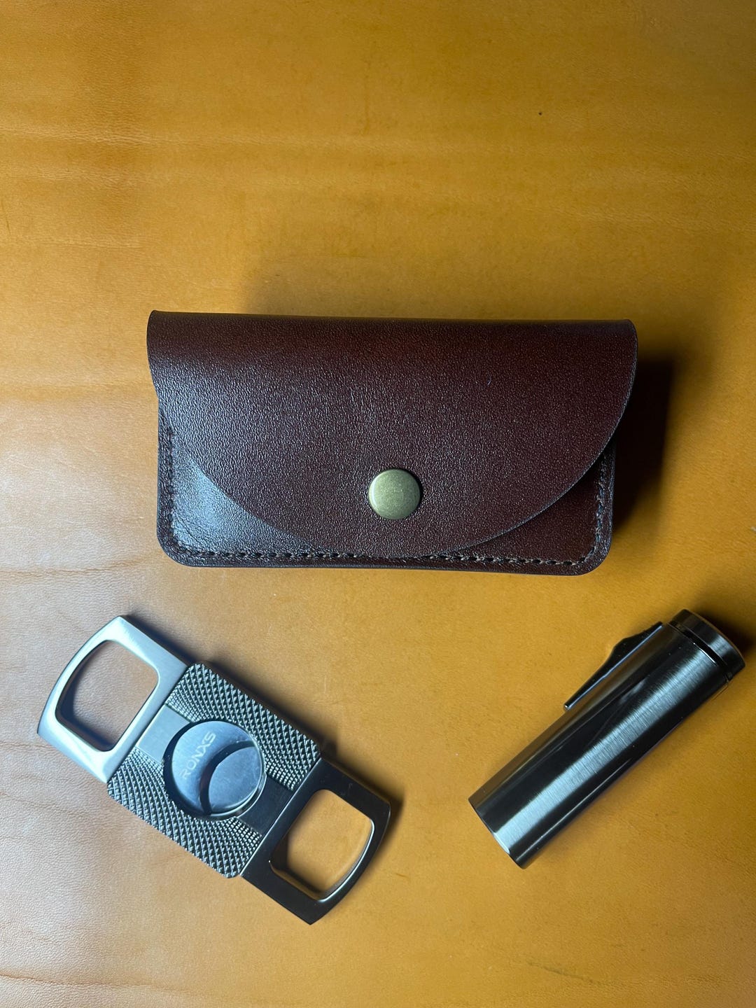 Leather Case for Cigar Torch and Cutter. Combo Holder. Protective ...