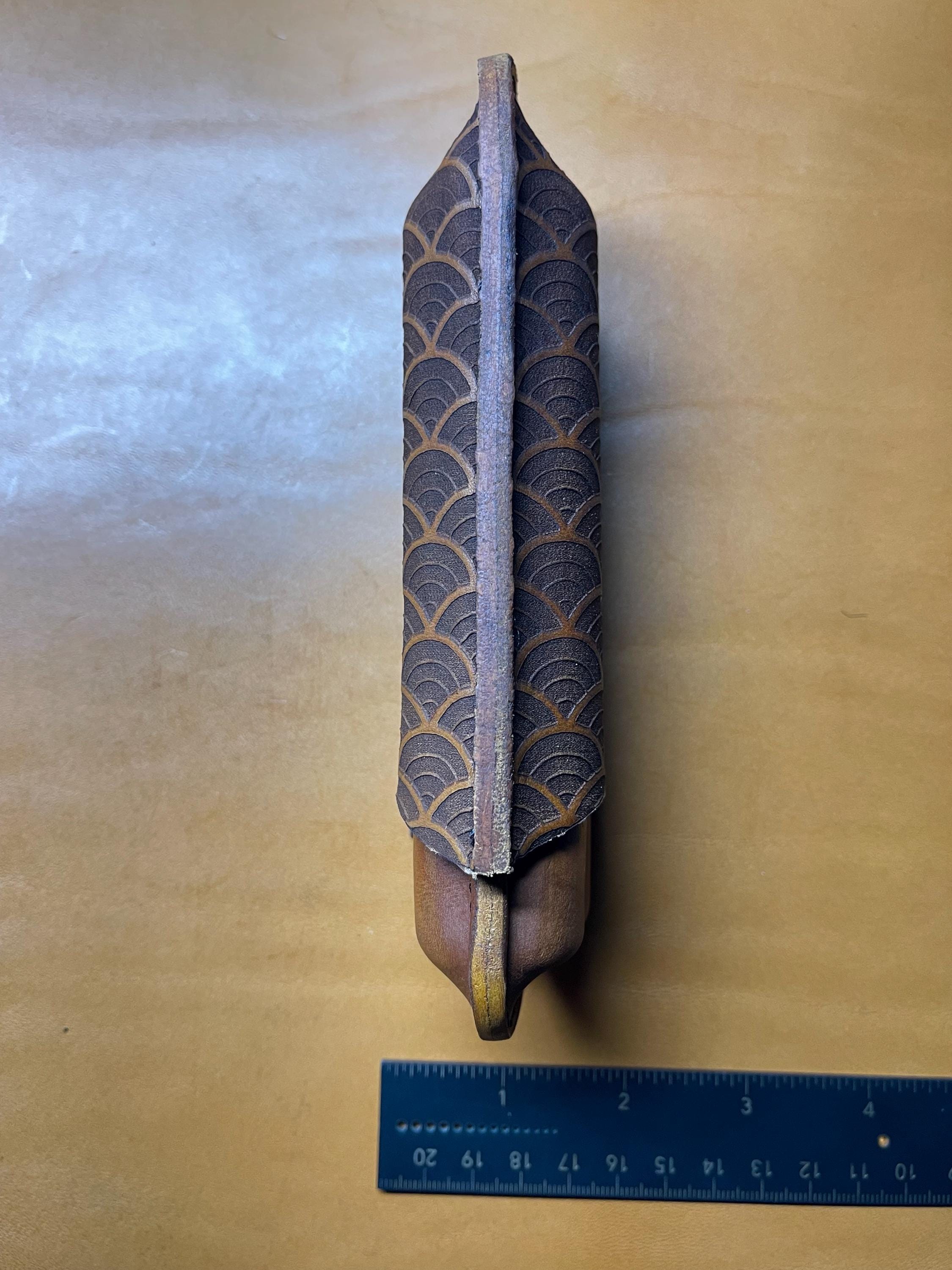 Travel Cigar Case Featuring Japanese Seigaiha Wave Pattern. Handmade 2 ...
