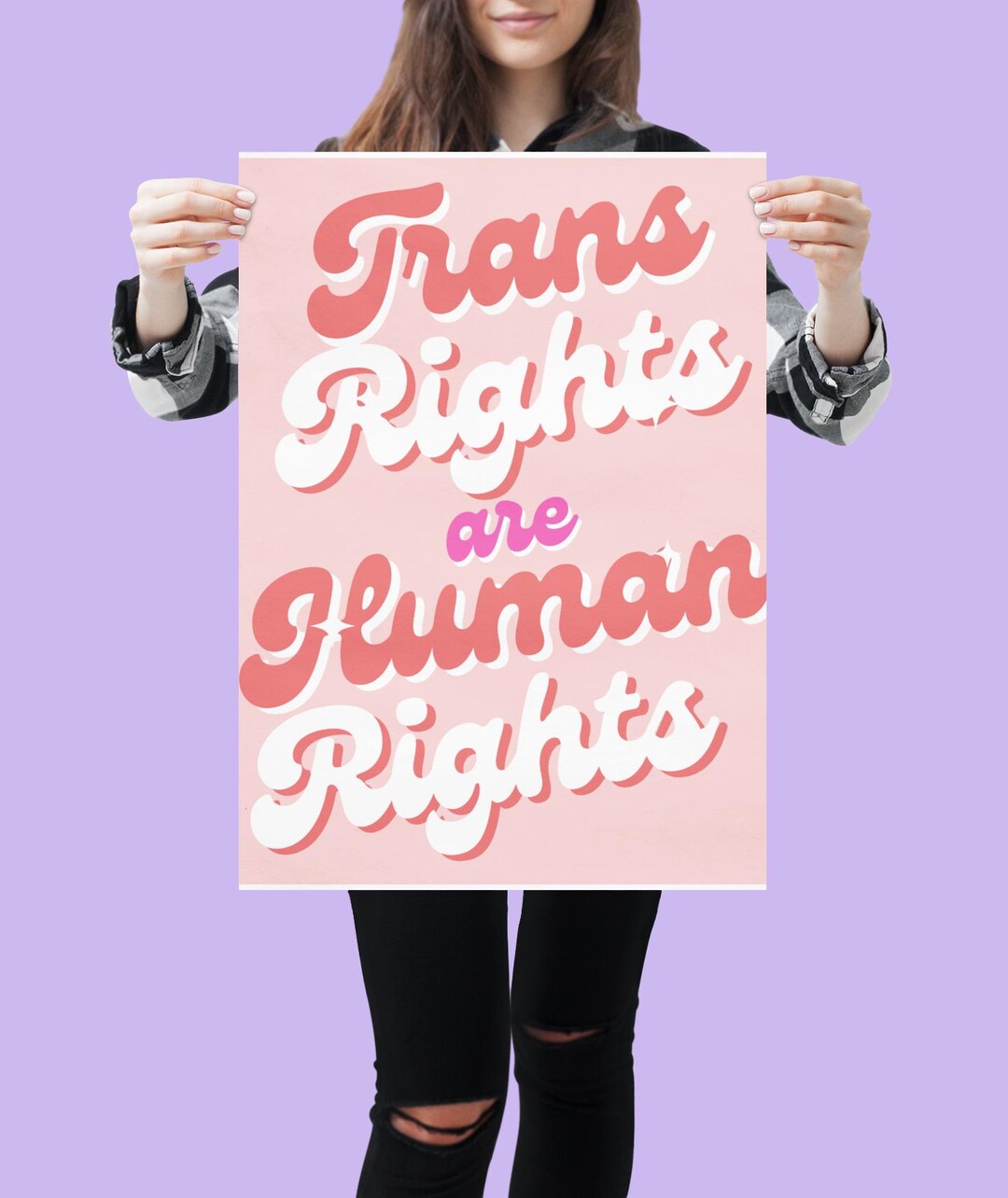 Trans Rights Are Human Rights Poster: LGBTQ+ Pride Ally Art - Etsy