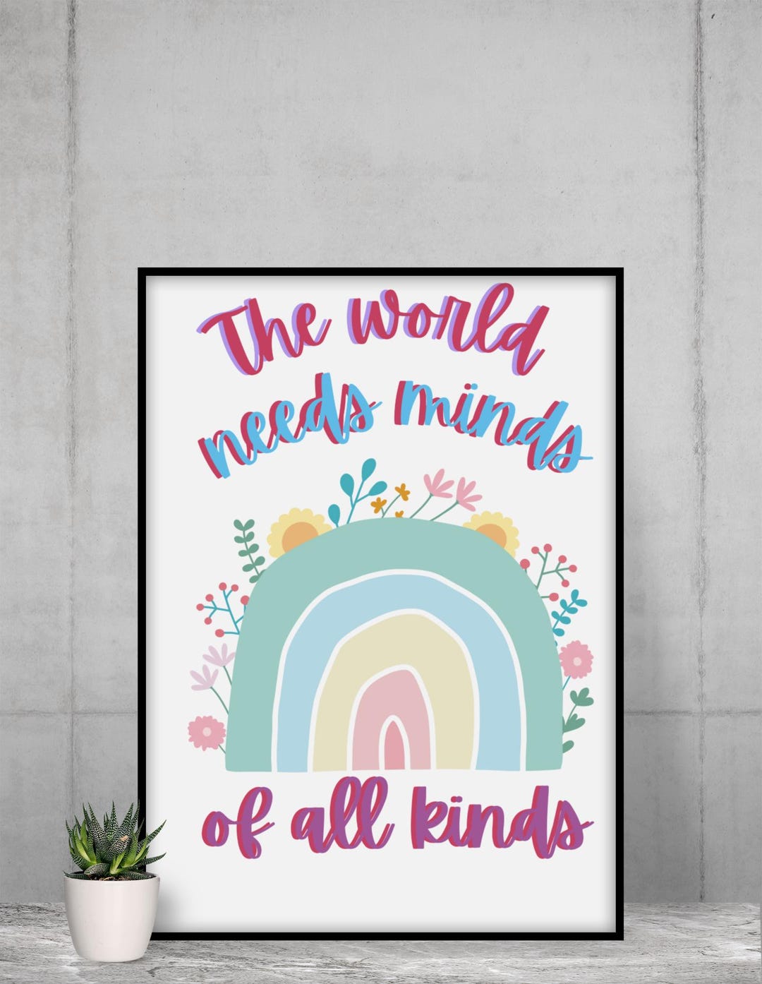 Positive, Empowering & Inspirational Rainbow Wall Art Posters – ADHD ...