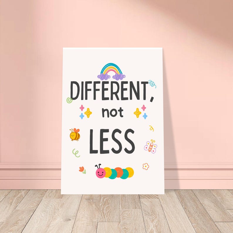 Celebrate Neurodiversity: 'different, Not Less' Poster - Autism, ADHD ...