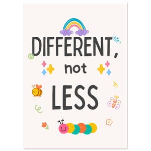 Celebrate Neurodiversity: 'different, Not Less' Poster - Autism, ADHD ...