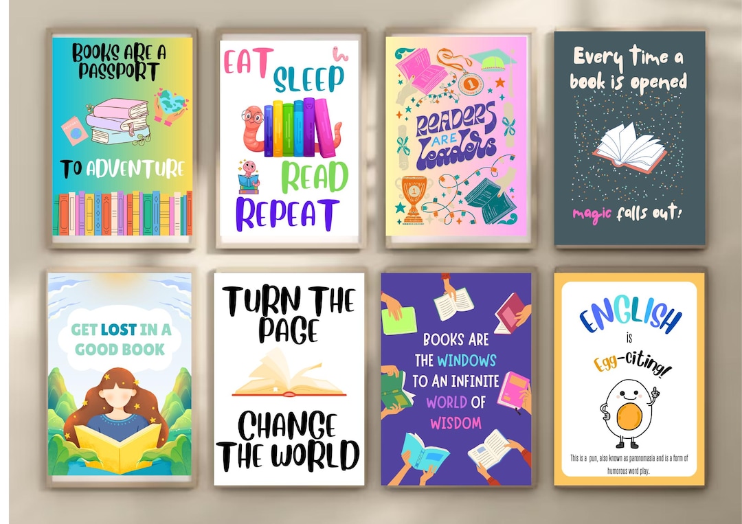 Reading Classroom Posters: English Teacher Decor (digital Download) - Etsy