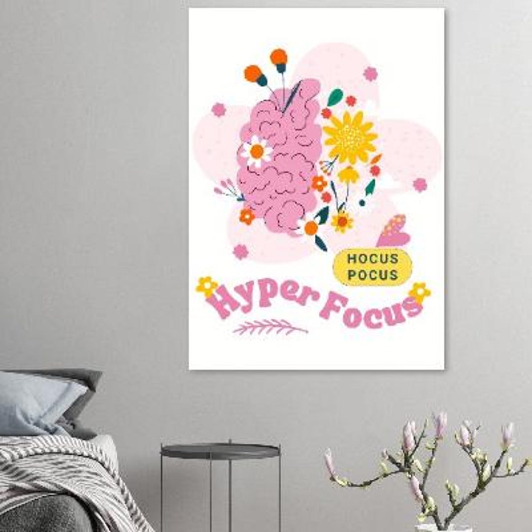 ADHD Hyperfocus Positive Poster | Cute Pastel Neurodiversity Art ...