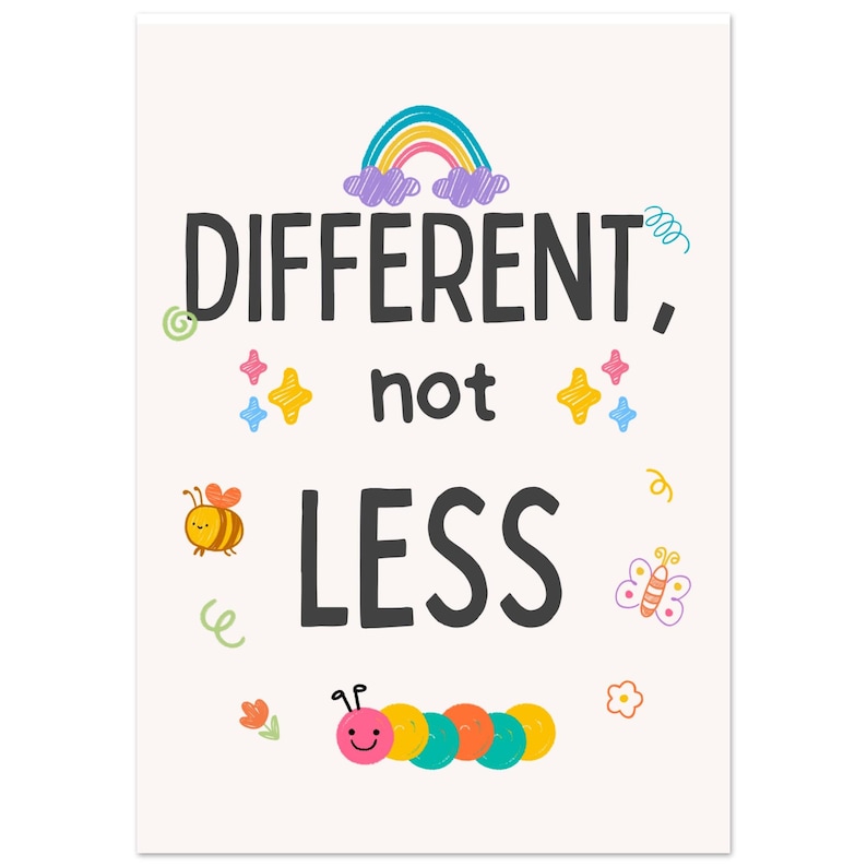 Celebrate Neurodiversity: 'different, Not Less' Poster - Autism, ADHD ...