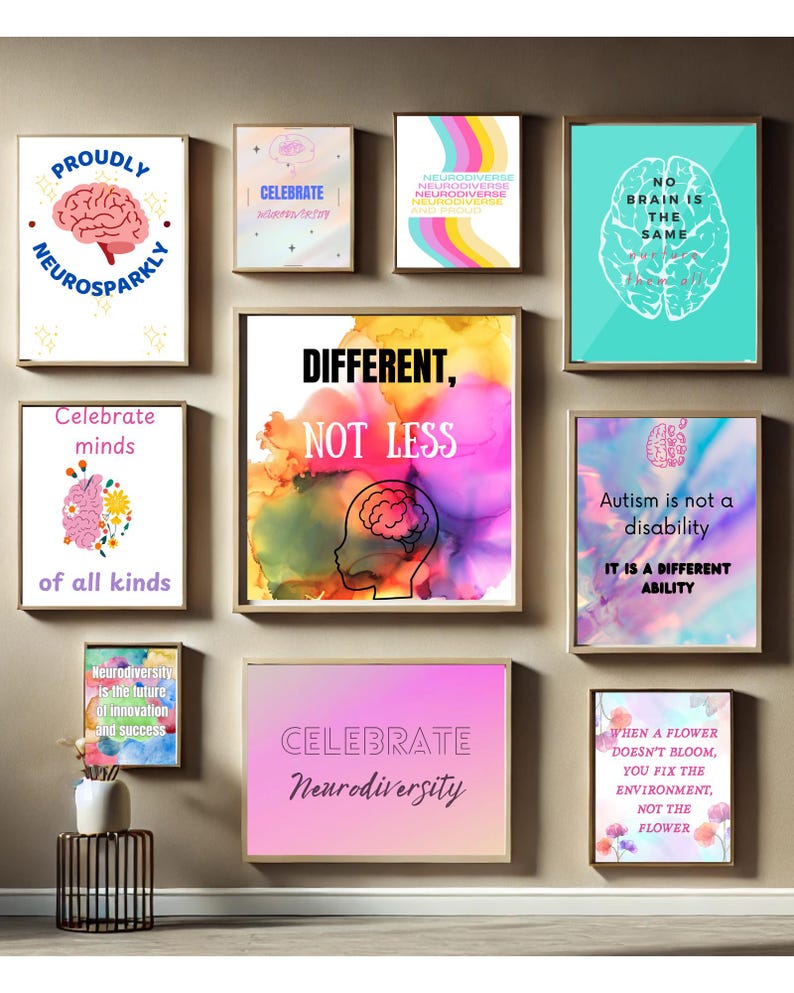 Positive & Inspirational Wall Art Posters – ADHD, Autism, and ...