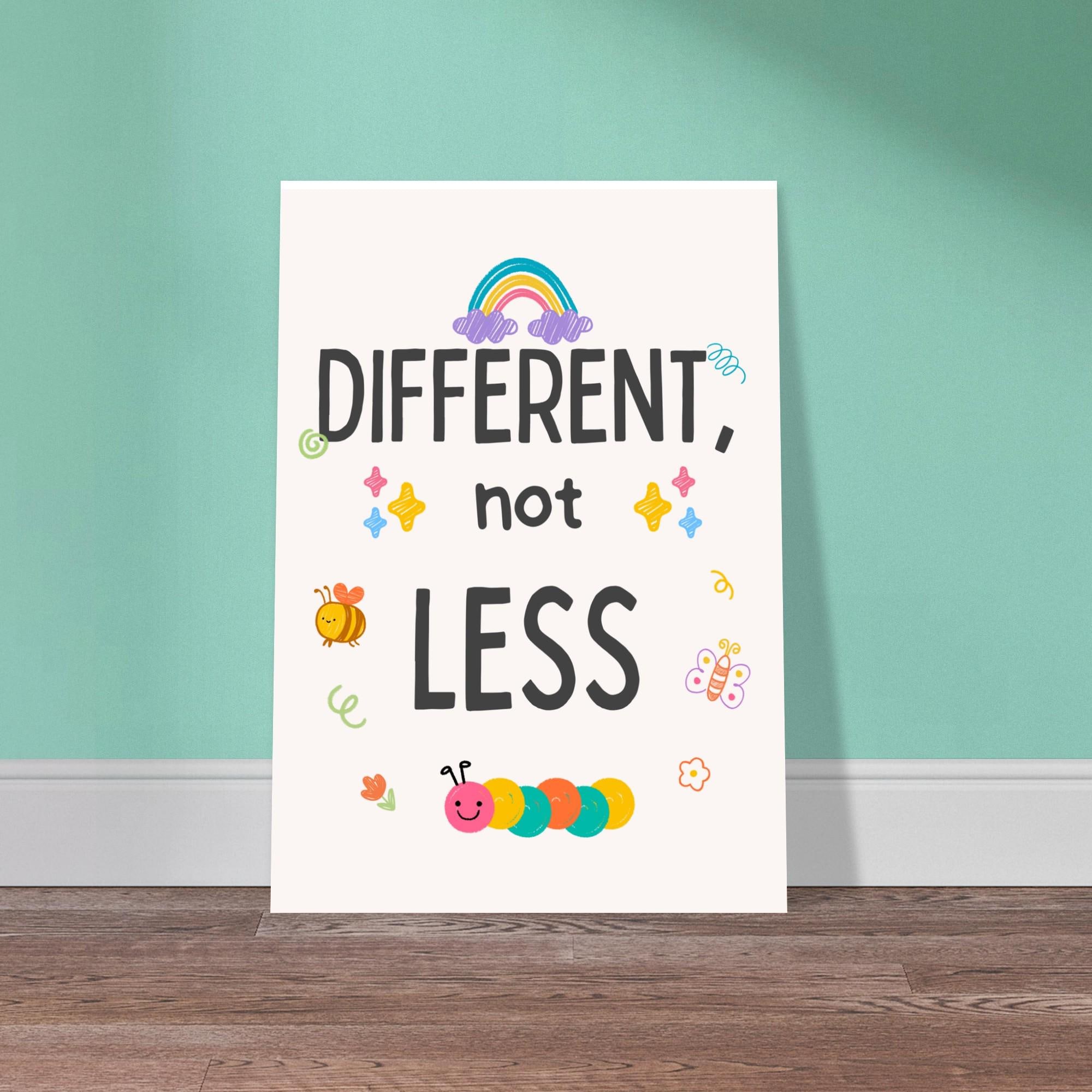 Celebrate Neurodiversity: 'different, Not Less' Poster - Autism, ADHD ...