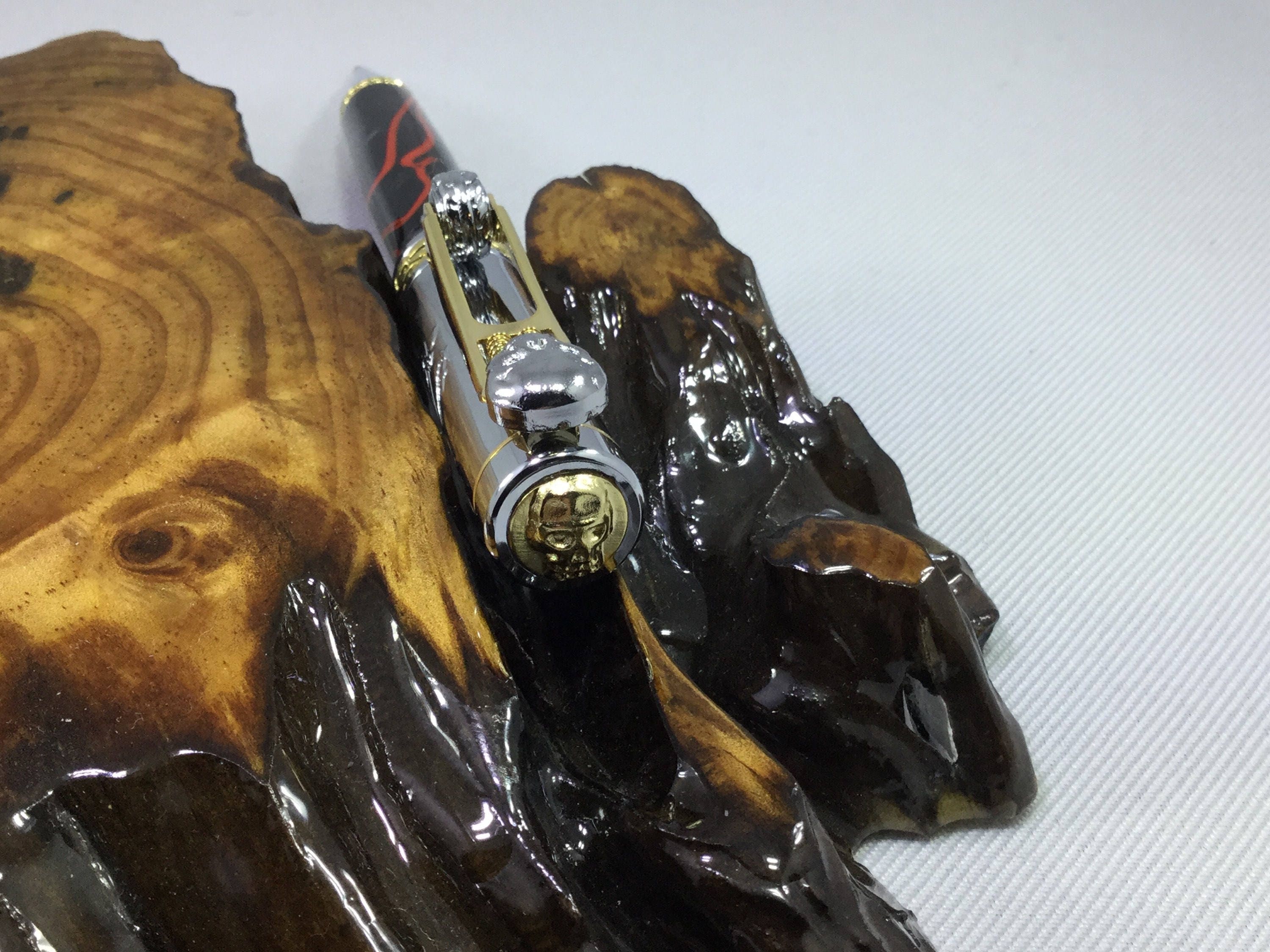 Motorcycle Twist Pen for Bike Enthusiast. Chrome With Gold Accents. - Etsy