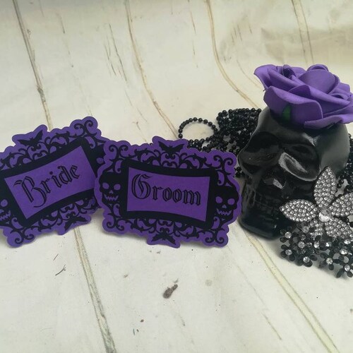 Gothic Raven Name Card Holders Gothic Wedding Name Place | Etsy