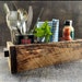 Rustic Wooden Cutlery and Condiment Caddy Box. - Etsy