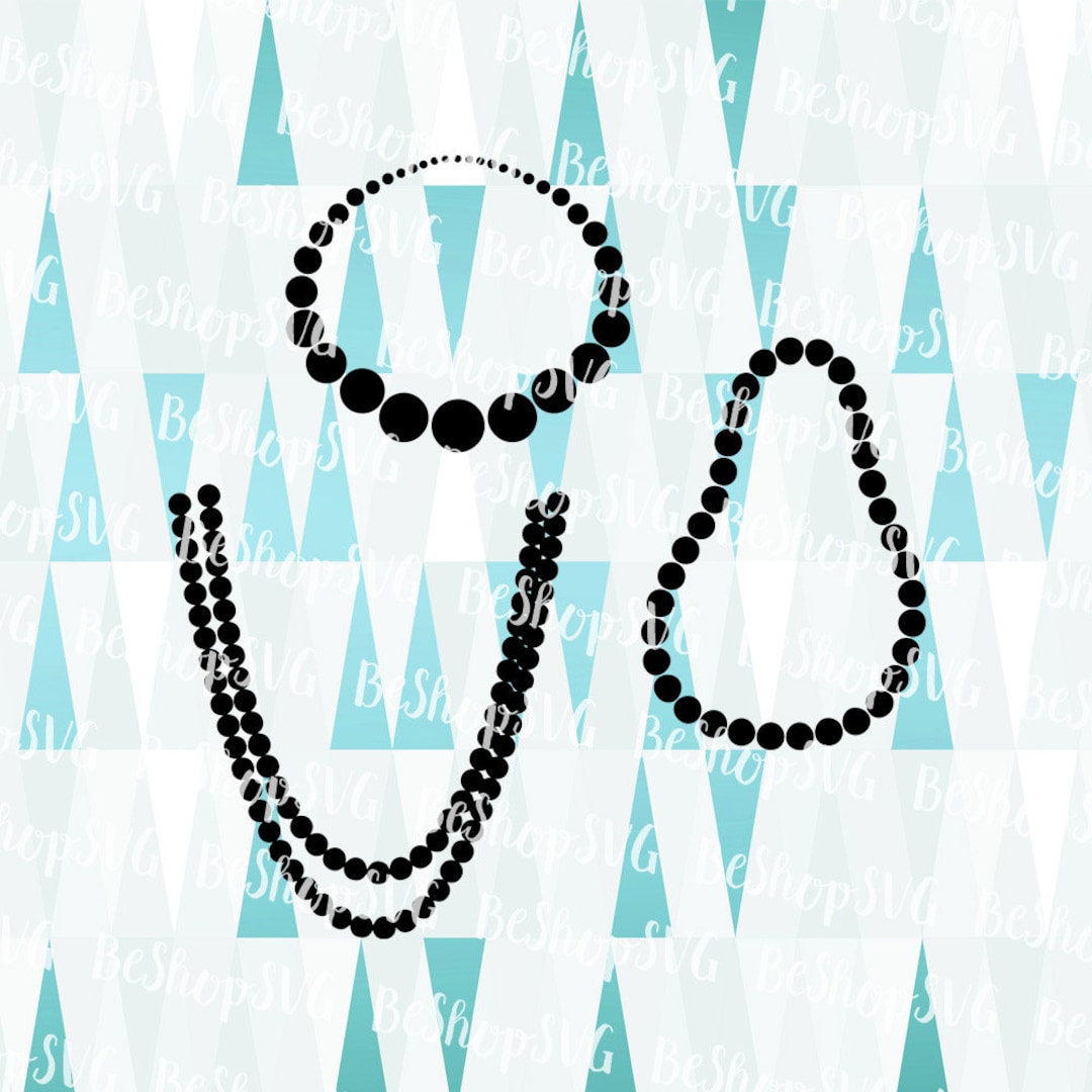 Pearls SVG Necklace SVG Beads SVG Pearls Monogram Frame - Etsy
