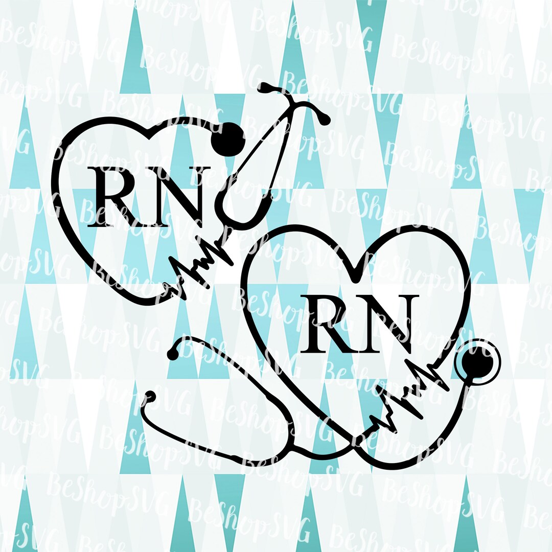 Nurse Rn EKG SVG, Stethoscope Heart Svg, RN Svg, Nurse Shirt Svg ...